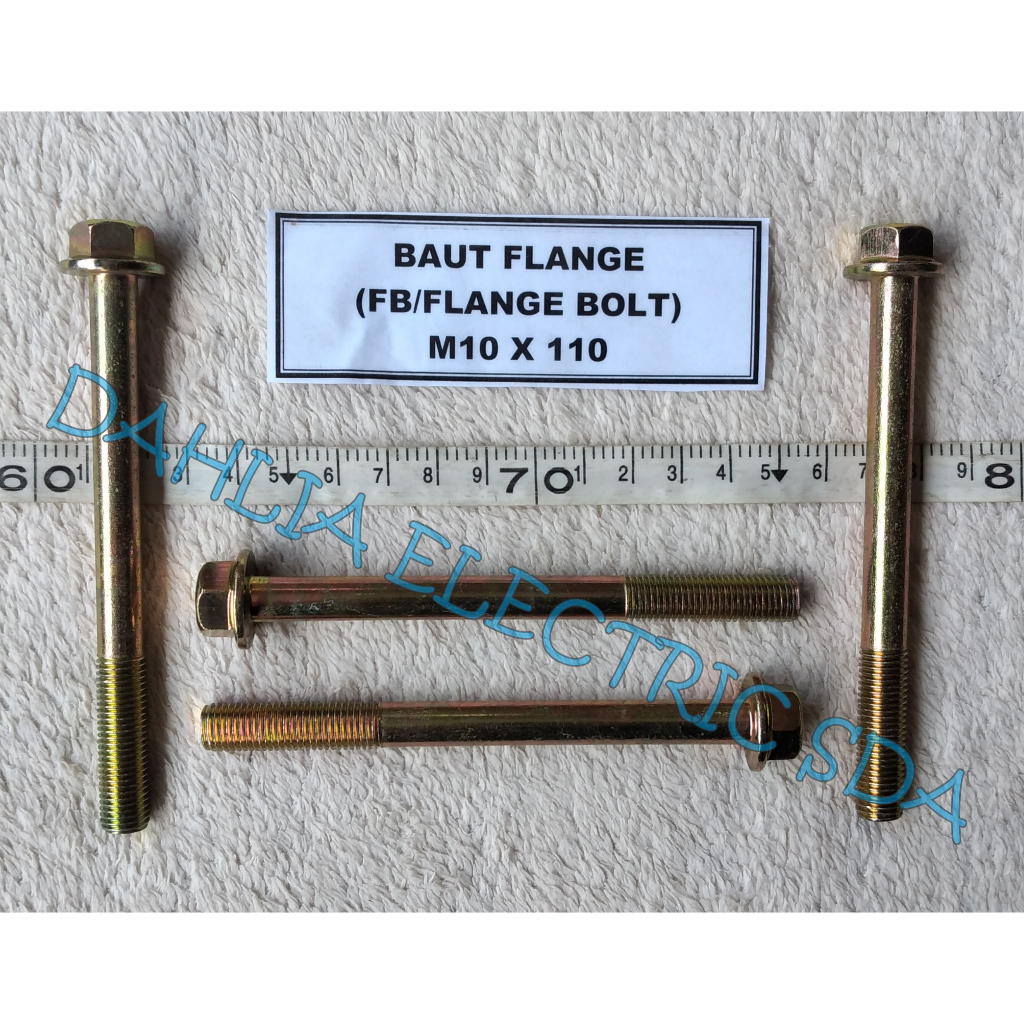 Jual BAUT FLANGE ( FLANGE BOLT / FB ) M10 X 110mm | Shopee Indonesia