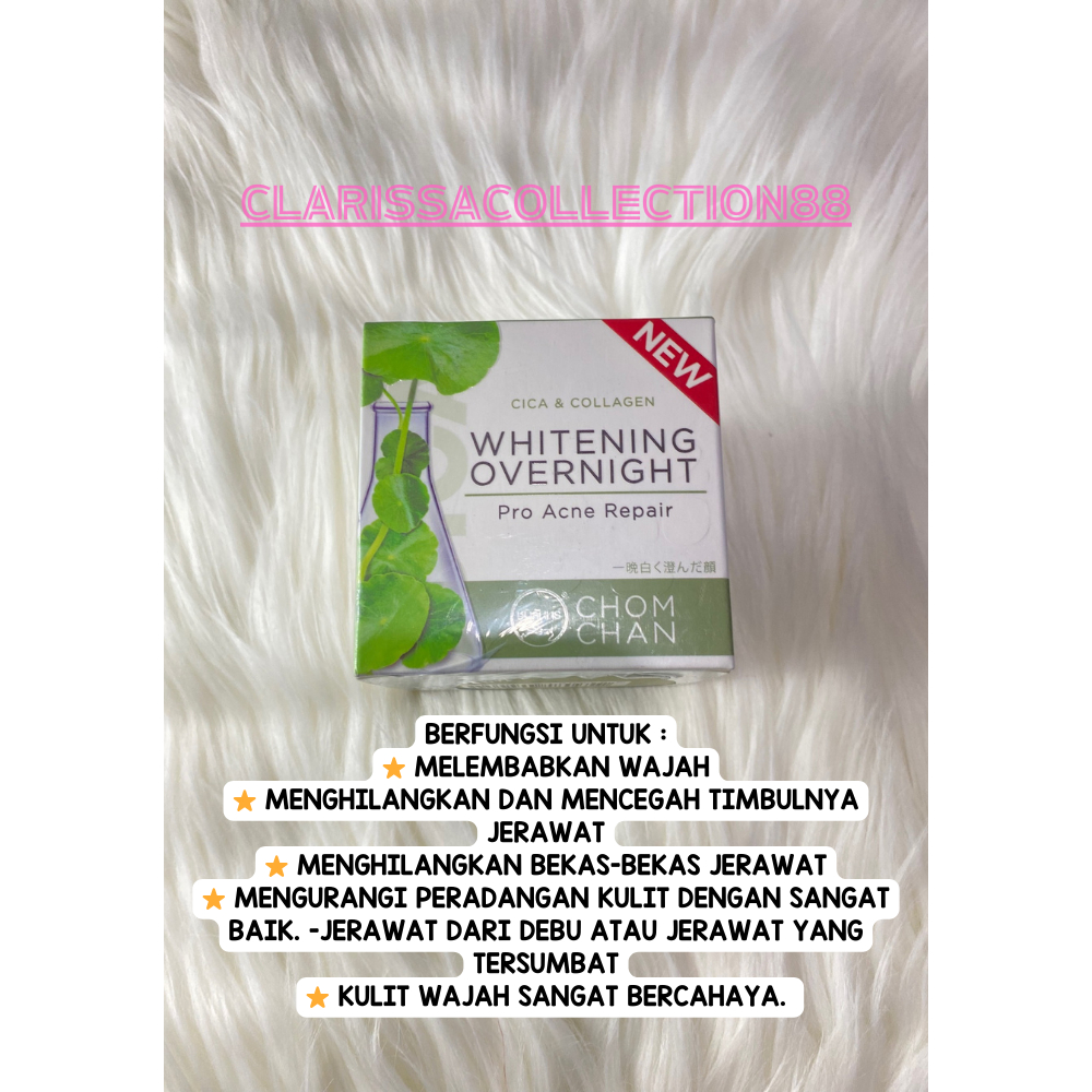 Jual CHOM CHAN WHITENING OVERNIGHT / CREAM JERAWAT ORIGINAL THAILAND !! | Shopee Indonesia