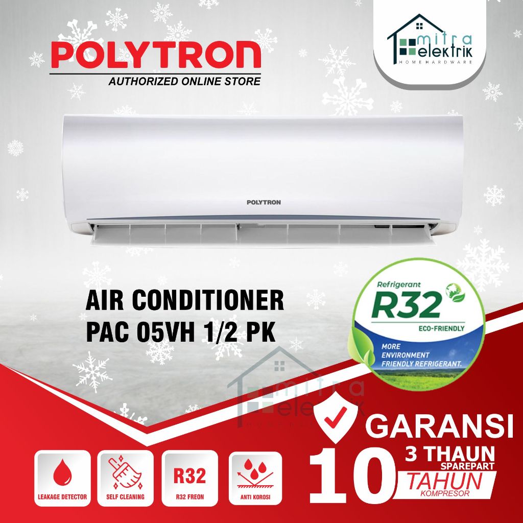 Jual AC Polytron 1/2PK PAC05VH R32 Deluxe Super Turbo Cooling 0.5 PK ...