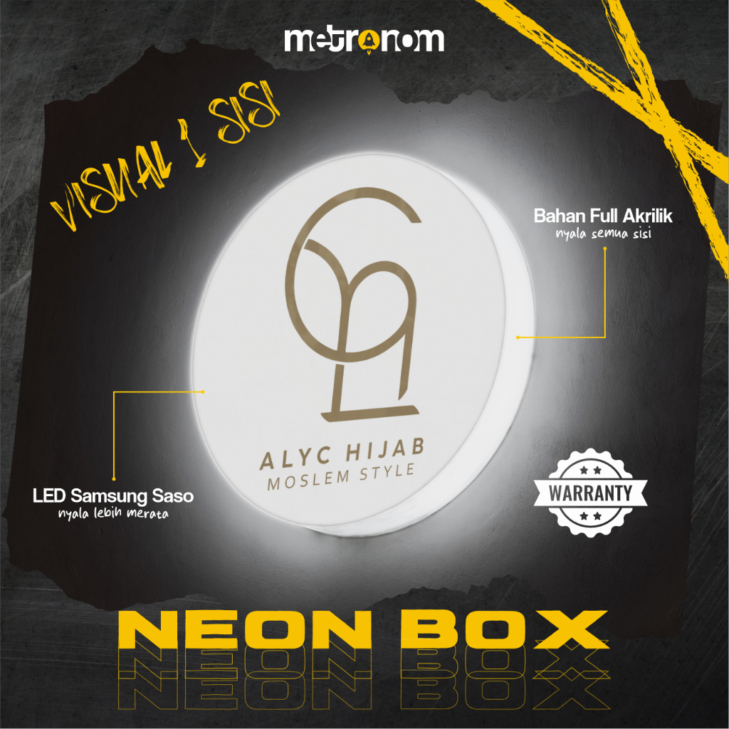 Jual Neon Box 1 Sisi Custom Outdoor Bulat/Kotak Akrilik | Shopee Indonesia