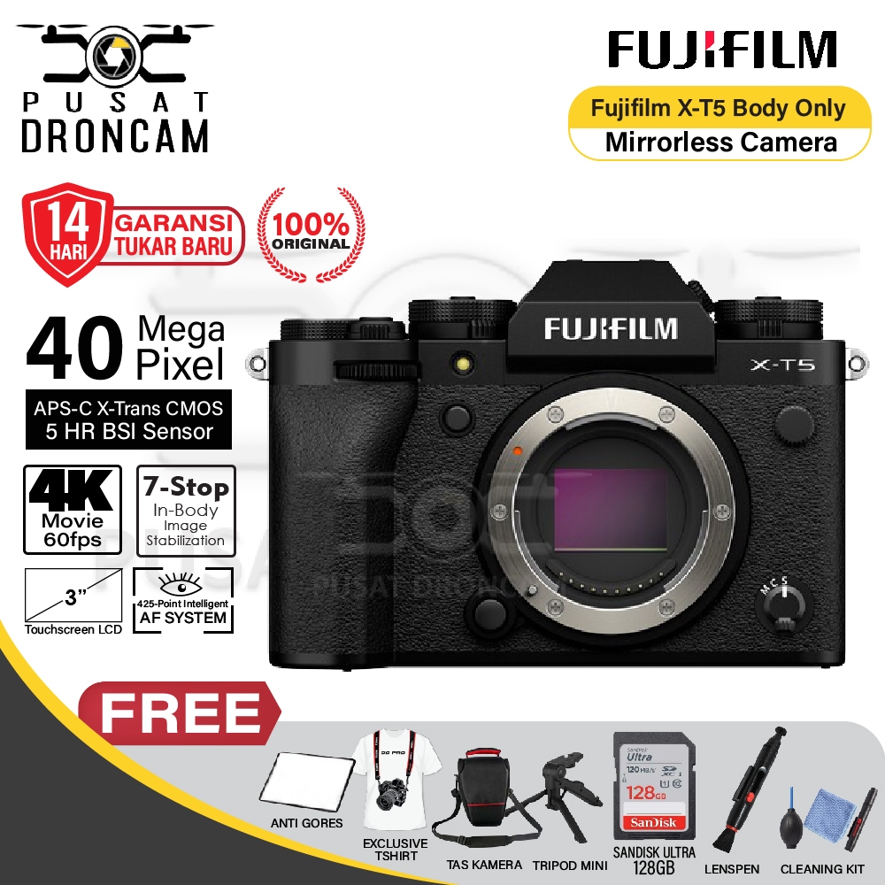 Jual Fujifilm X-T5 Body Only Fuji XT5 XT 5 Body Only Fuji Mirrorless Camera | Shopee Indonesia
