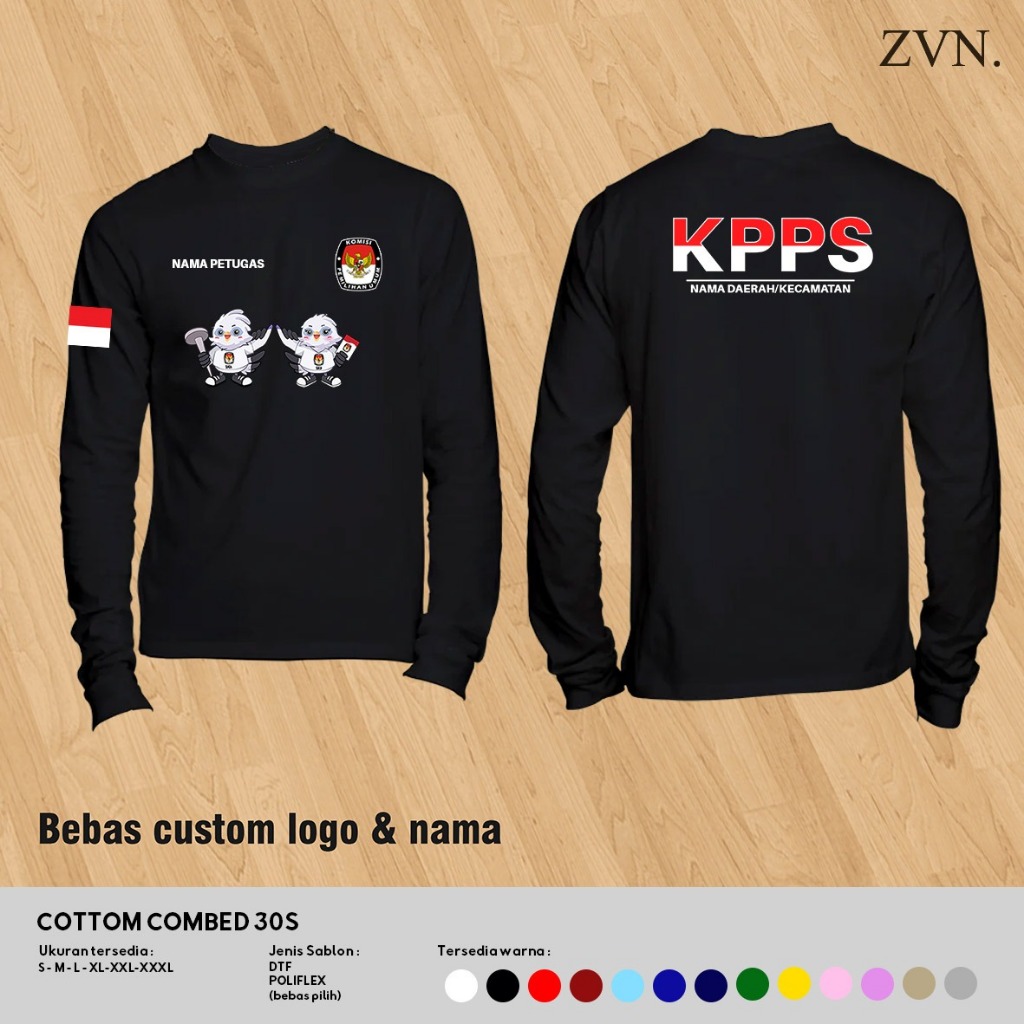 Jual Custom Sablon Kaos Baju Pantia Sekretariat Kpps Pemilu 2024 Zvn