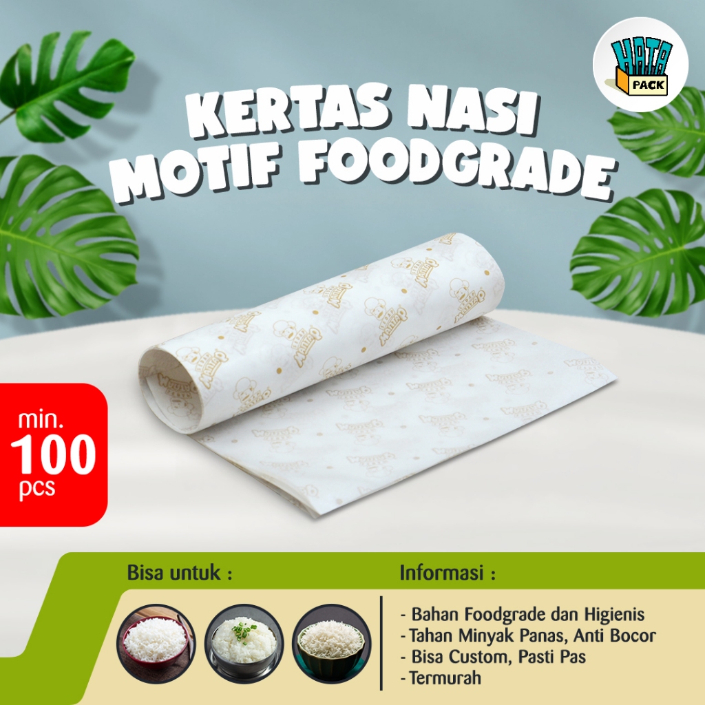 Jual Rice Wrap / Kertas Nasi Logo / Kertas Martabak Sedap Mantap 16 x ...