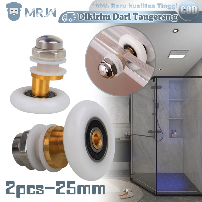 Jual 2pcs 25mm Roda Pintu Kamar Mandi Kuningan Sliding Roda Shower Box ...