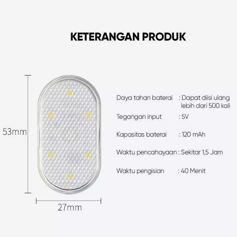 Jual LED Tempel Touch Light Lampu Sentuh Sensor Kabin Plafon Bagasi ...