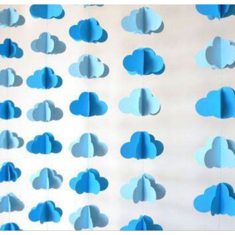 Jual hiasan dinding origami gantung tema awan 3 dimensi | Shopee Indonesia