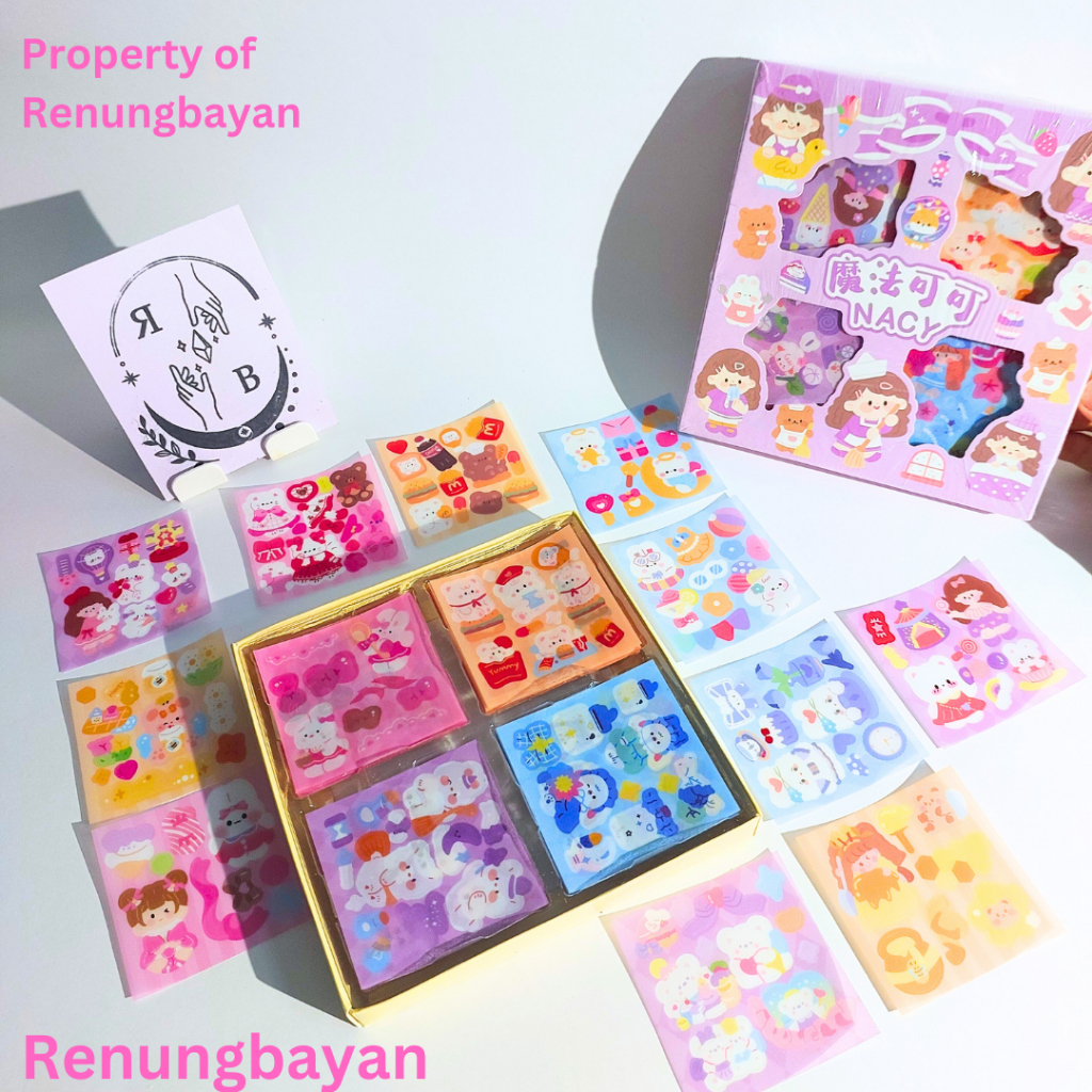 Jual STIKER PREMIUM KEKINIAN KAWAII MOMO NACY 1 Lbr Stiker Lucu ANTI ...