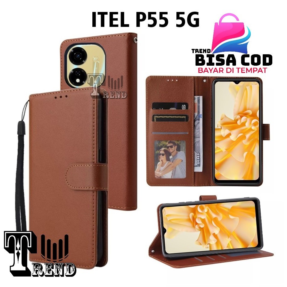 Jual LEATHER CASE FLIP ITEL P55 5G - FLIP CASE KULIT UNTUK ITEL P55 5G | Shopee Indonesia