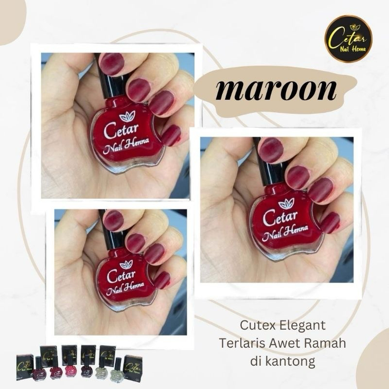 Jual CETAR NAIL HENNA MAROON - INAI KUKU CETAR - CETAR HENNA | Shopee ...