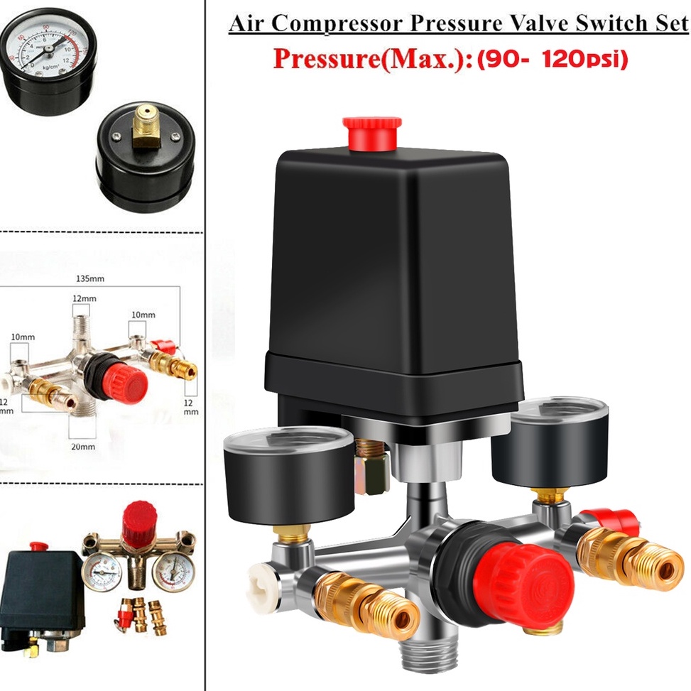 Jual GpO 22V Pressure Switch Air Valve Manifold Air Compressor Pressure ...