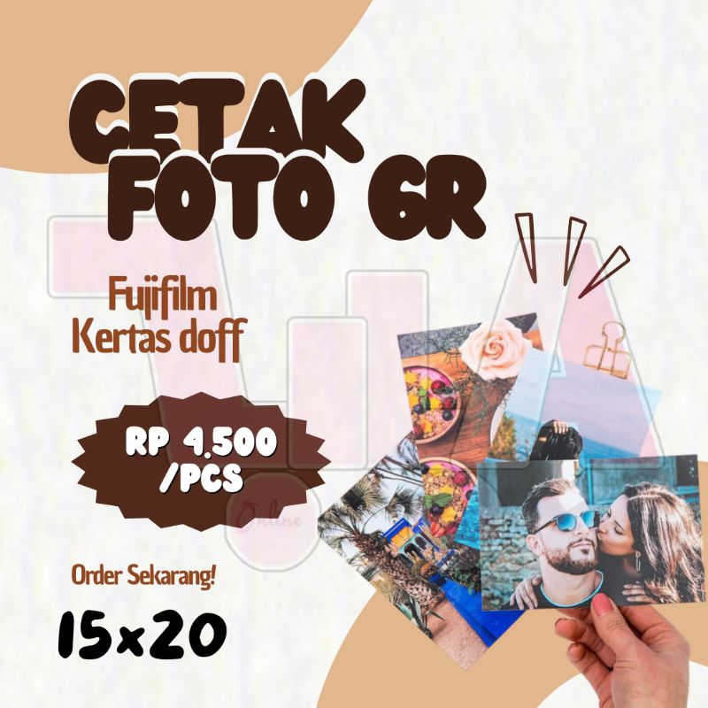 Jual CETAK FOTO 6R ATAU 15X20 KERTAS DOFF FUJI | Shopee Indonesia
