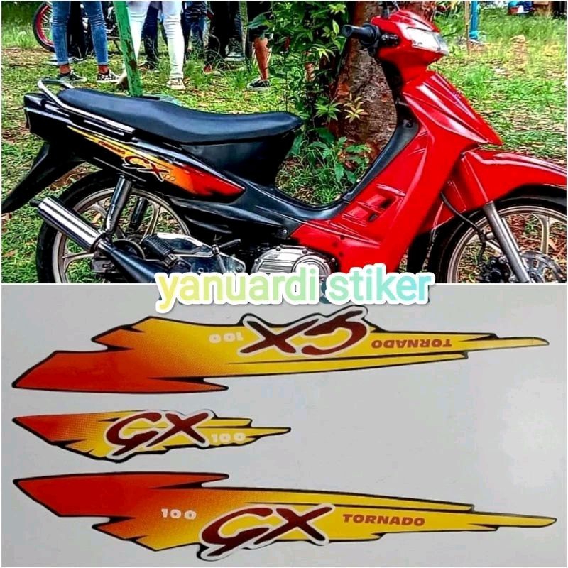 Jual STRIPING STIKER LIST STANDAR MOTOR SUZUKI TORNADO GX MERAH GX 100 ...