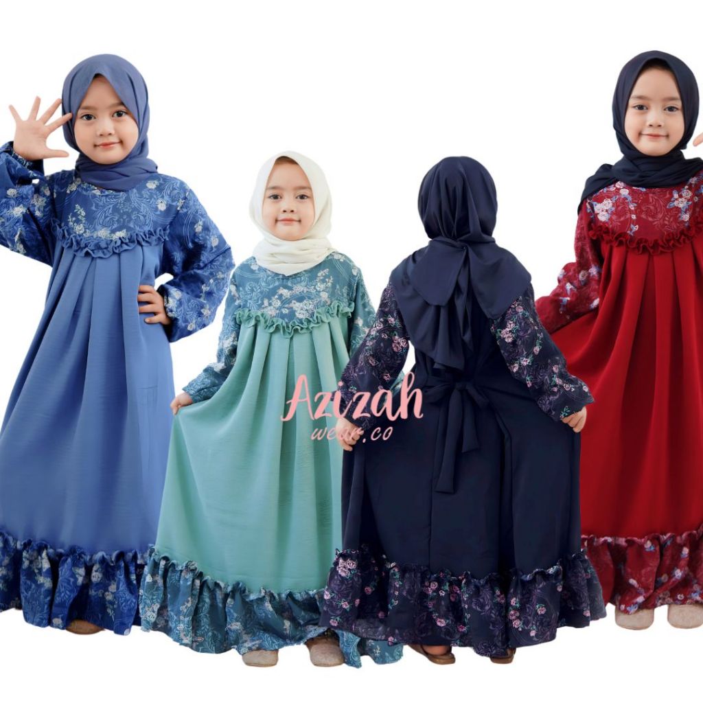 Jual Shanum Gamis Dress Baju anak perempuan muslim 1 - 12 TAHUN Bahan ...