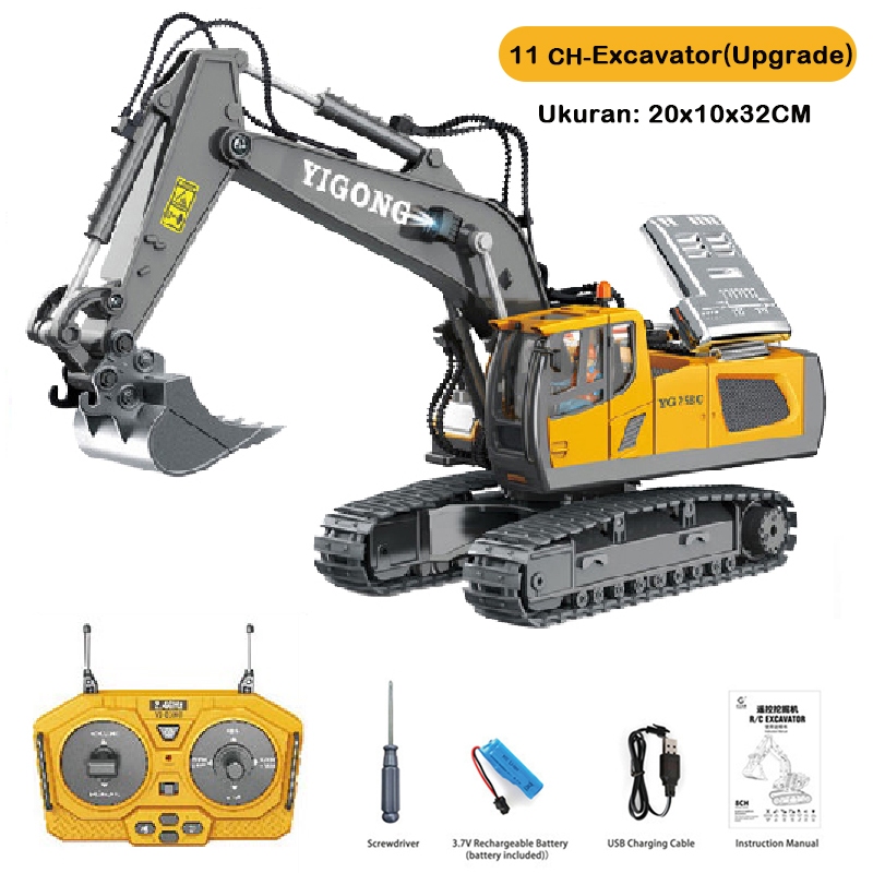 Jual Tatajoy 1:14 Mainan Excavator Remote Control Besar 14Channel ...