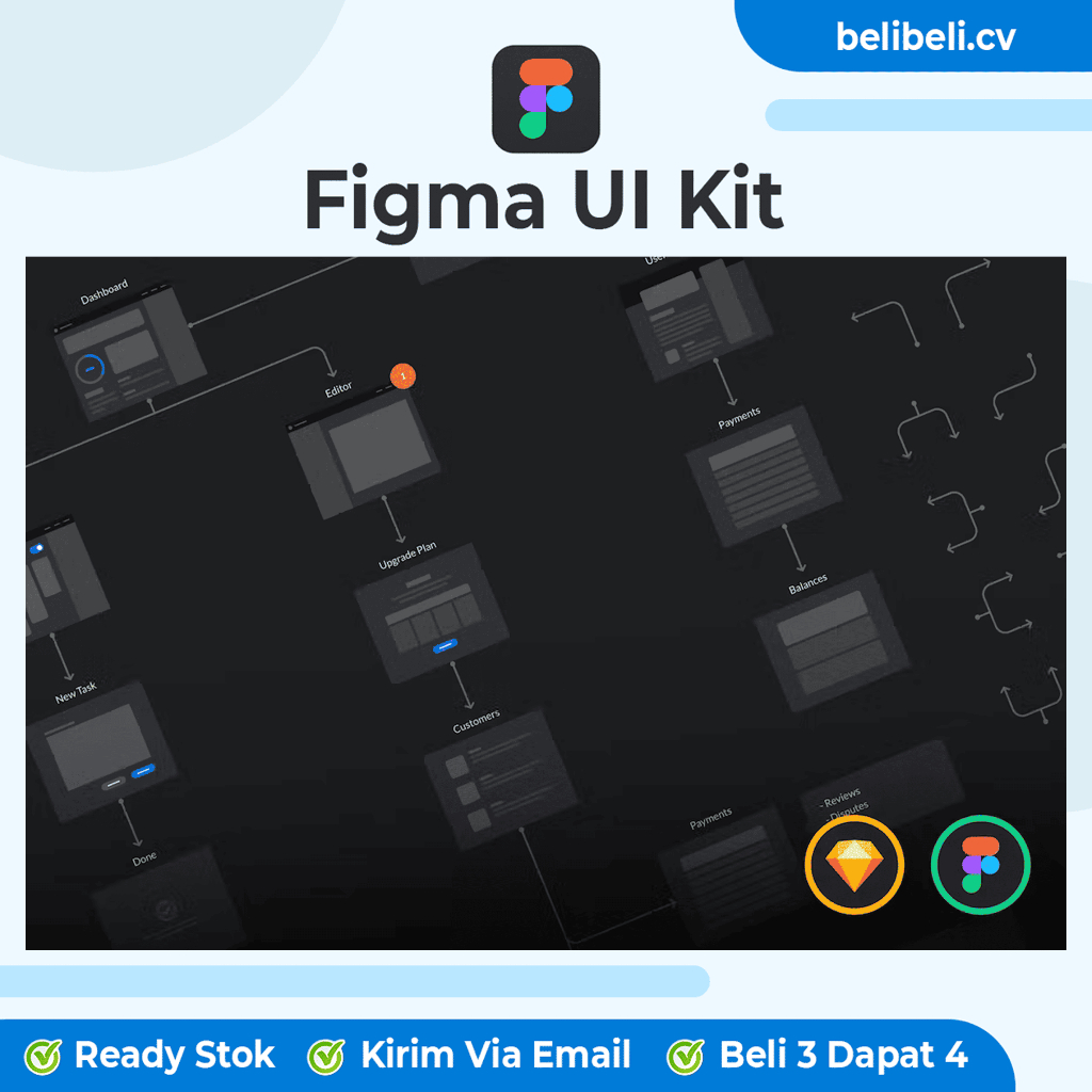 Jual Dark Wireflows UI - Premium Figma UI Kit | Shopee Indonesia
