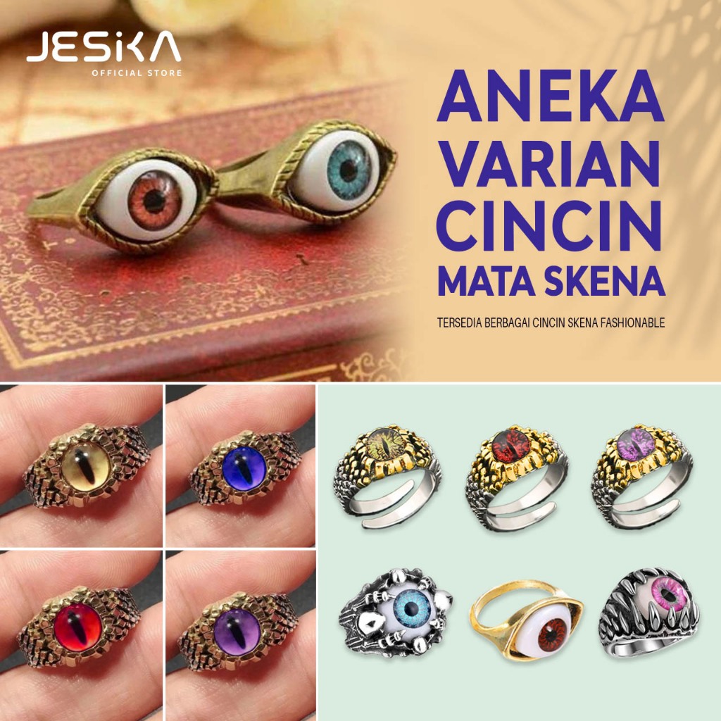 Jual Cincin pria dewasa aesthetic mata ular mata satu unik elegan cowok ...