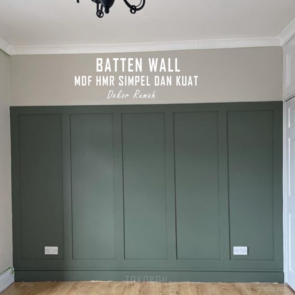 Jual Wall Batten Mdf Premium hmr Hijau list dekor rumah Batten Wall Mdf ...