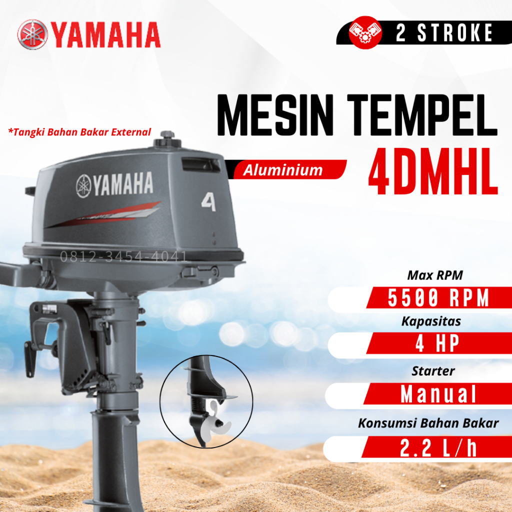 Jual Perahu Mesin Tempel 4 HP Motor Outboard Yamaha 4Pk 2Tak | Shopee Indonesia