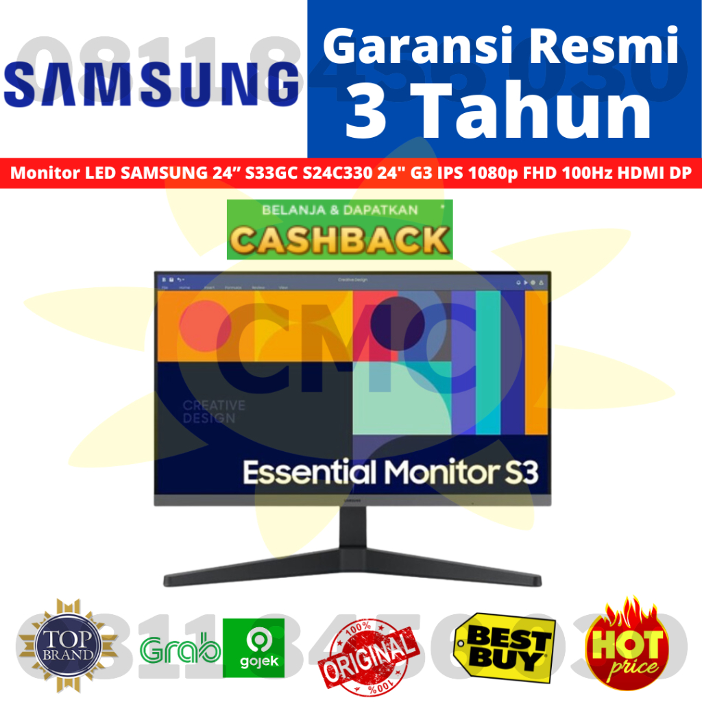 Jual Monitor LED Samsung 24" S33GC S24C330 G3 IPS 1080p FHD FreeSync ...
