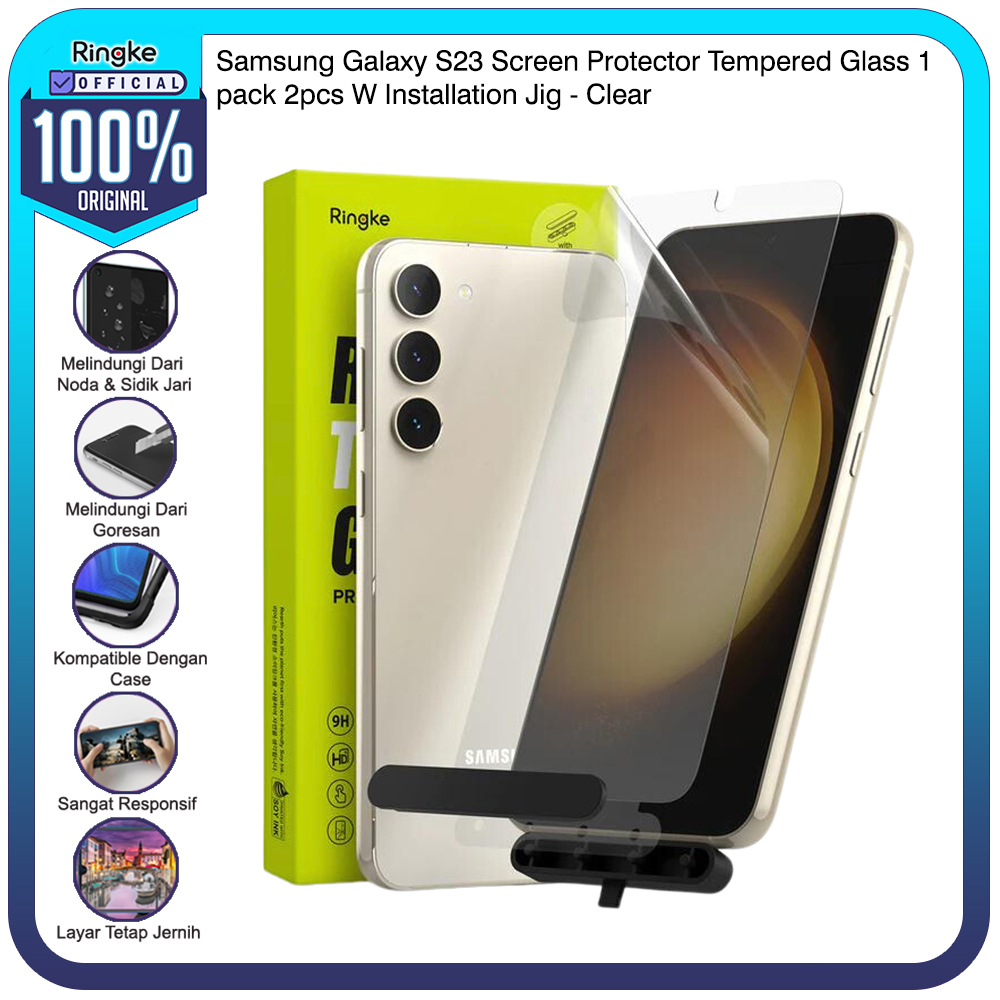 Jual Ringke Galaxy S23 Screen Protector Tempered Glass 1 pack Instal ...