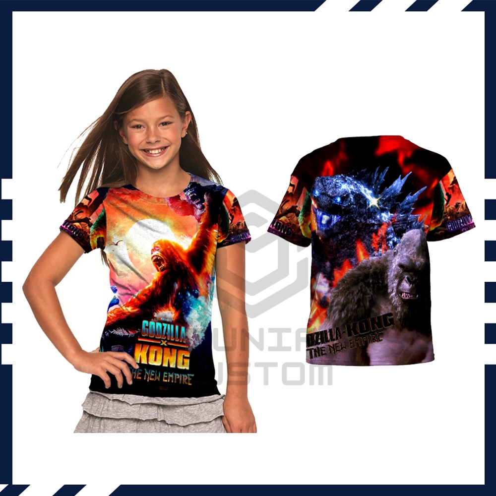 Jual Baju Anak Godzilla x Kong | Kaos Anak Cewe Godzilla x Kong The New ...