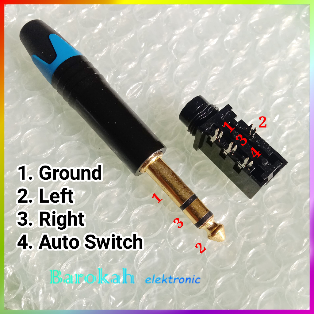 Jual Socket Microphone 4 Pin Stereo Soket Akai 6.5mm | Shopee Indonesia