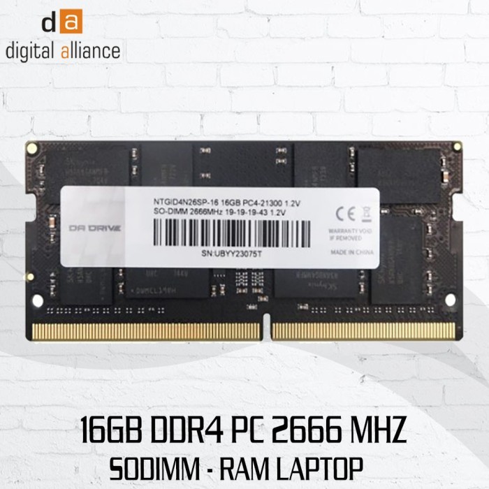Jual MEMORY RAM SODIM LONGDIMM DIGITAL ALLIANCE 16GB DDR4 | Shopee ...
