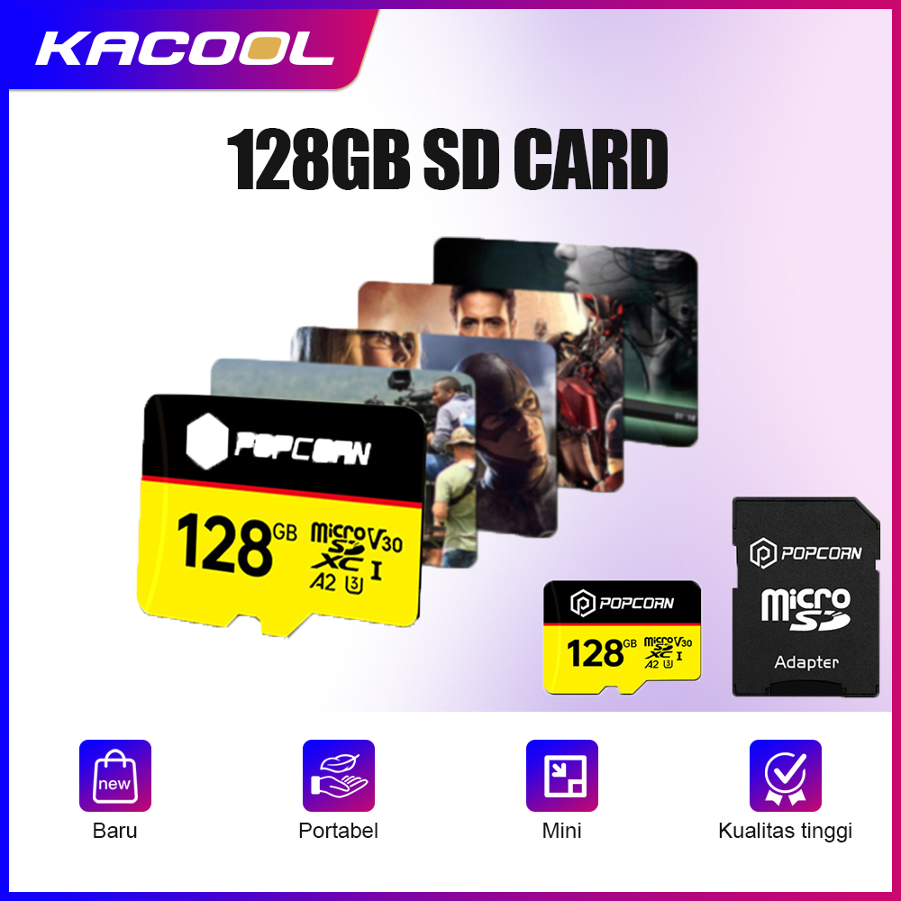 Jual Popcorn Ultra MicroSDXC UHS-I 128GB Kartu Micro SD Kartu Memori ...