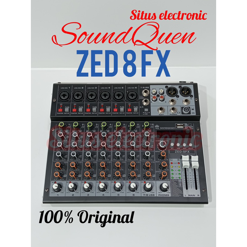 Jual Mixer audio soundqueen Zed8fx /Zed 8fx 8 channel original | Shopee ...