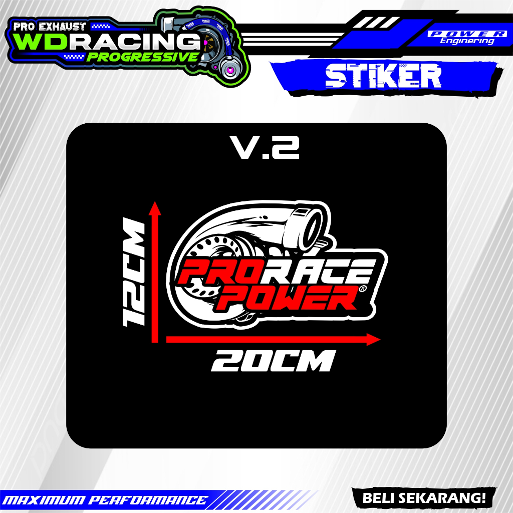 Jual STIKER PRORACE POWER TERSEDIA 3 VARIASI UKURAN | Shopee Indonesia