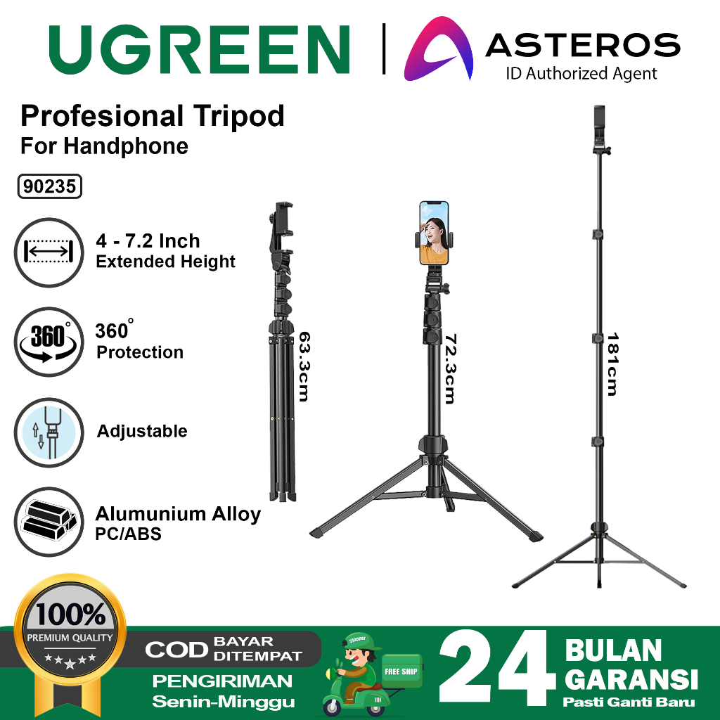 Jual UGREEN Tongsis Tripod HP Phone iPad Camera Tripod Stand 170cm ...