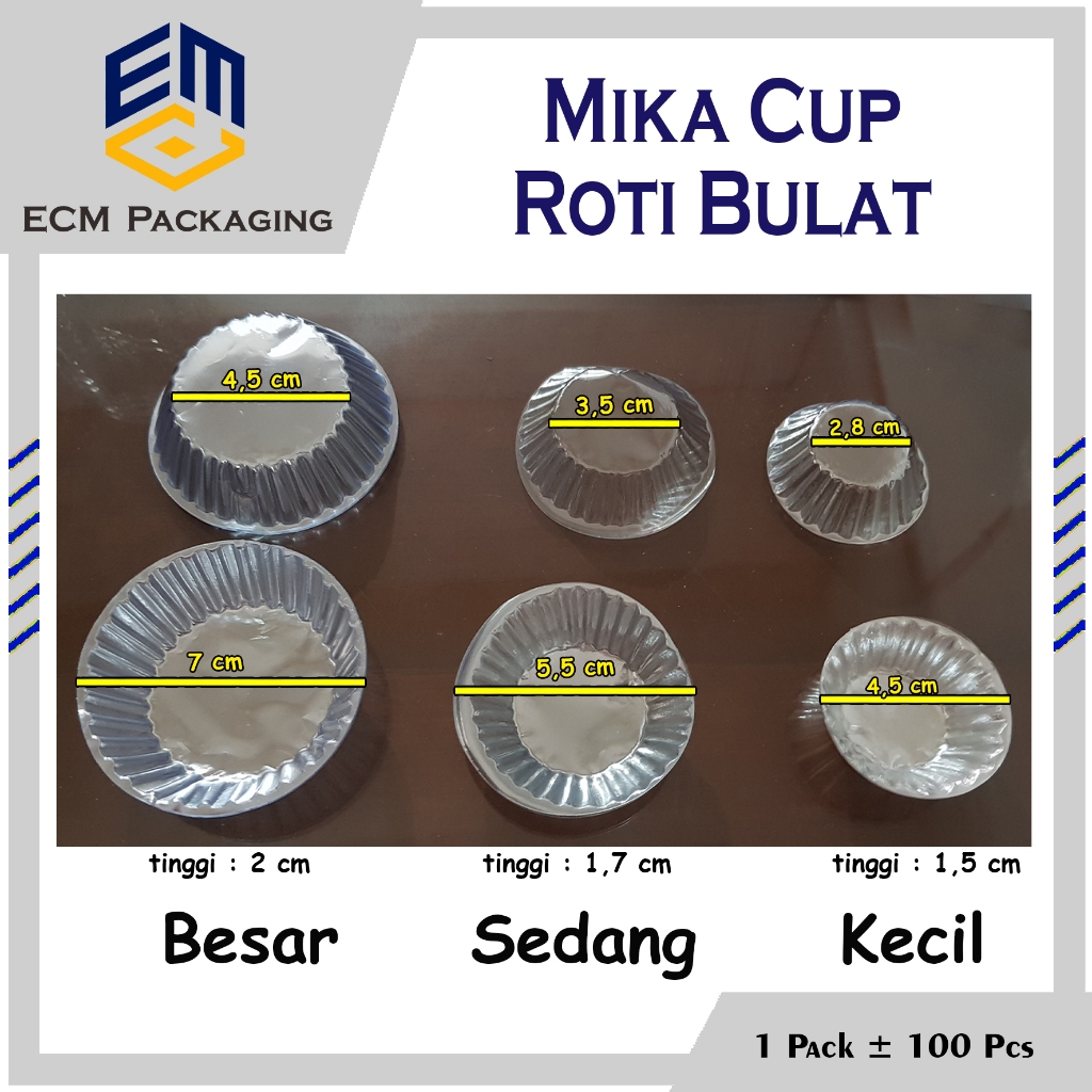 Jual Mika Cup Roti Bulat 100 pcs | Mika Tray Sambal Saos Kecap Kecil ...