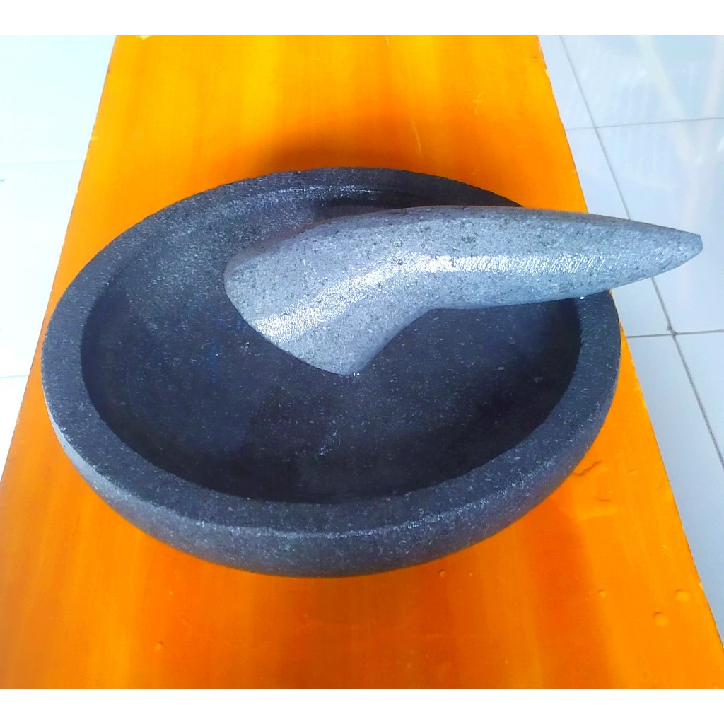 Jual Cobek batu asli bergaransi ukuran 30cm - 15cm Packing Kayu ...