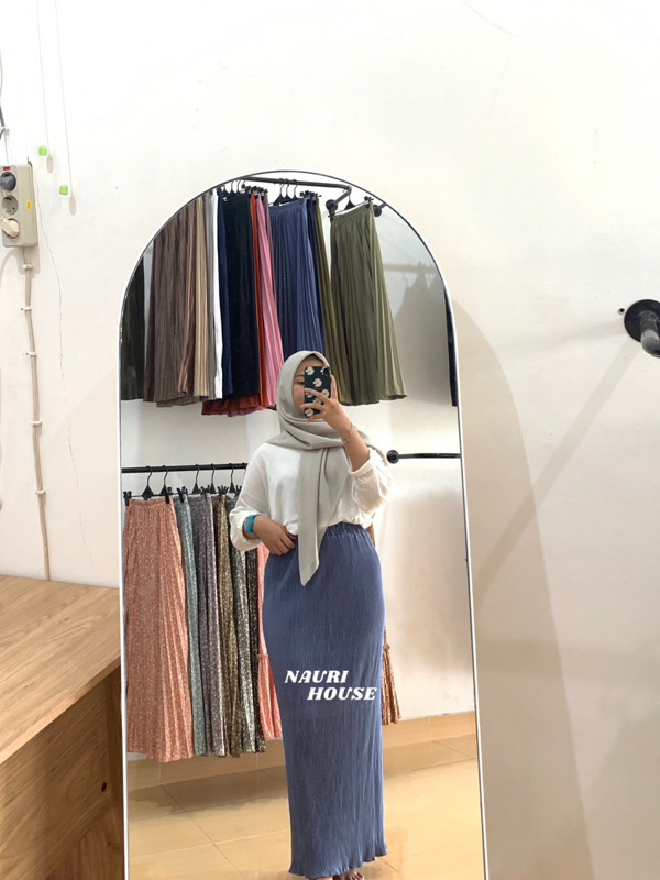 Jual ROK PLISKET LIDI | ROK WAVY|ROK SPAN|ROK SPAN PLISKET | Shopee Indonesia