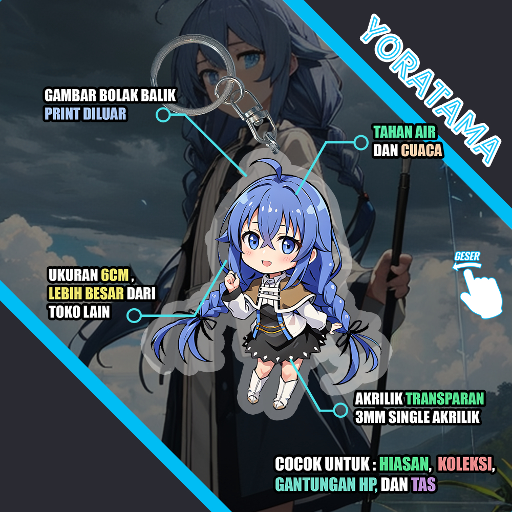 Jual Gantungan Kunci Roxy Migurdia Mushoku Tensei, Keychain Anime Lucu ...