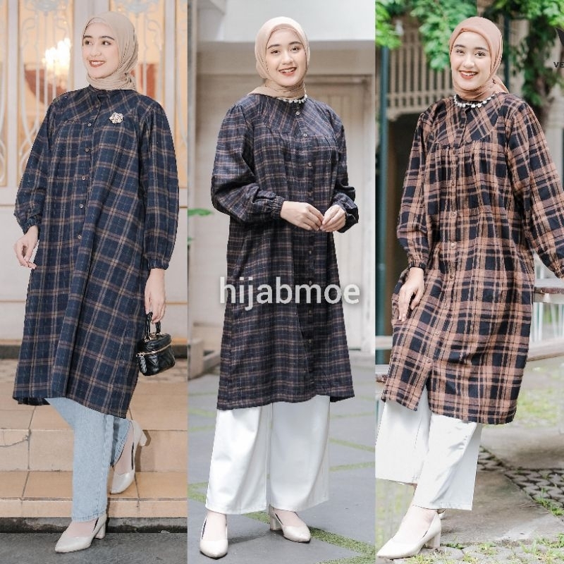 Jual Vente Daily Daniela Tunik #6 / Atasan Wanita Kemeja Jumbo LD 120 Hijab Style Ootd Tunik ...