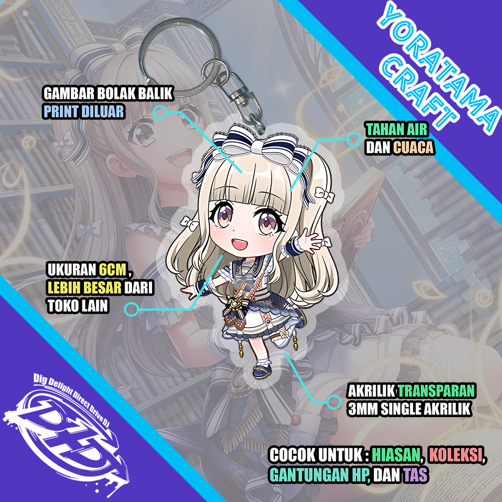 Jual Gantungan Kunci Kurumi Shiratori D4DJ, Keychain Akrilik Anime Game ...