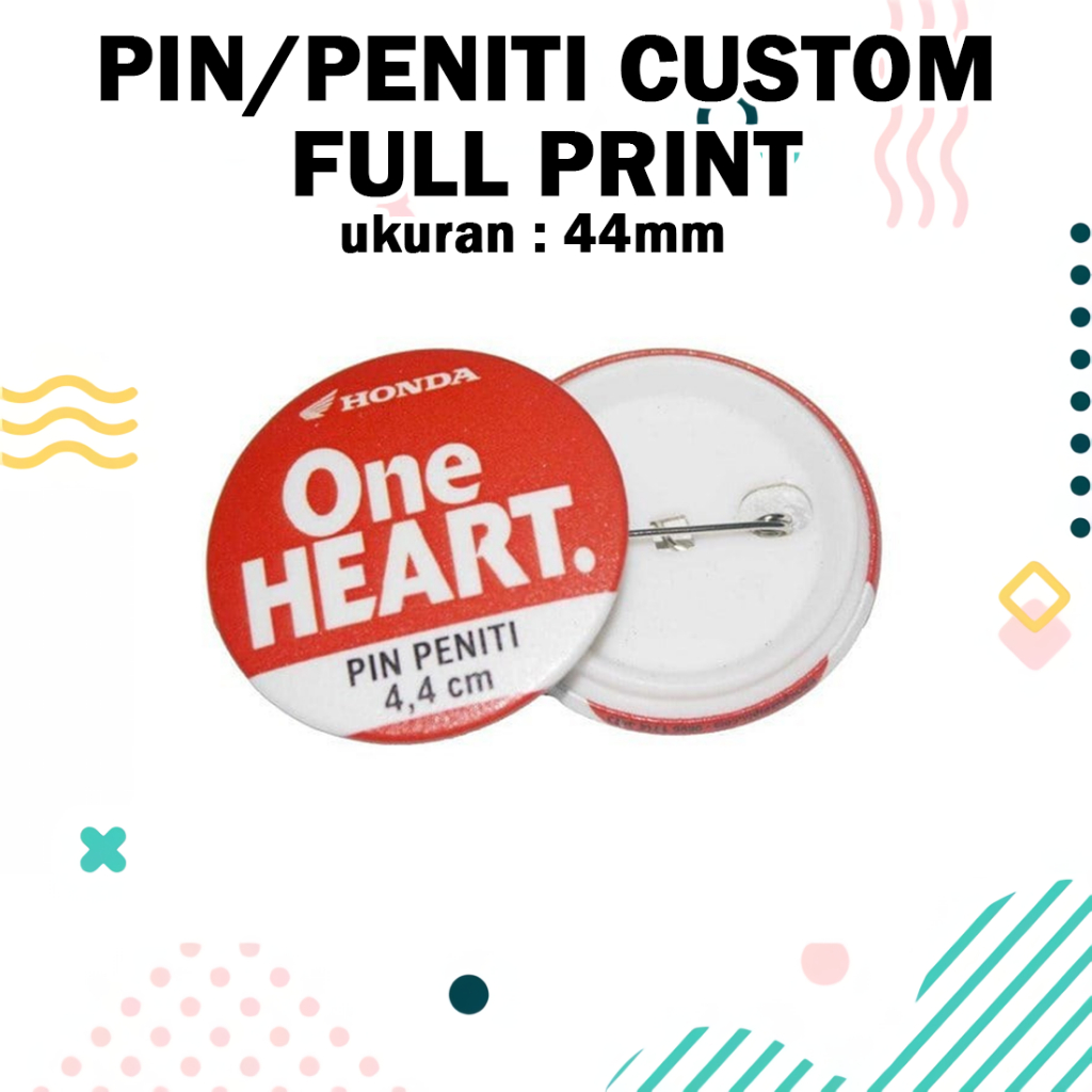 Jual Cetak Pin Peniti bros Custom Full Print 44mm | Shopee Indonesia