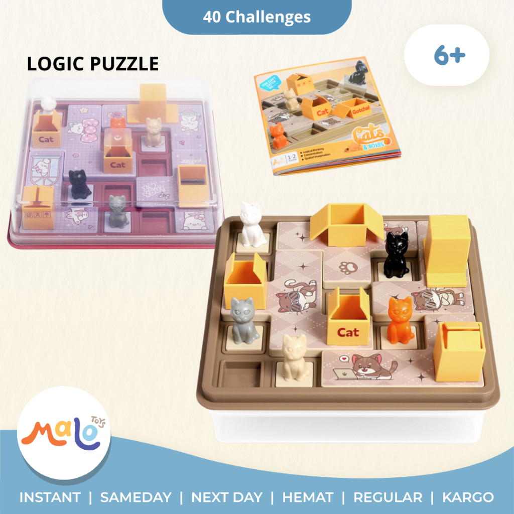 Jual MALOTOYS - Cats & Boxes Maze Logic Brain Game Puzzle Hiding Cat ...