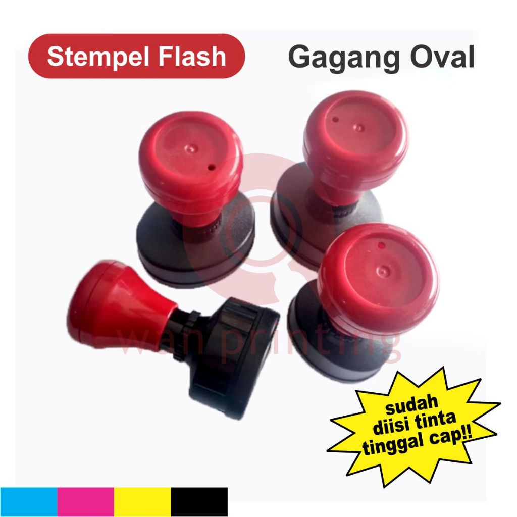 Jual CUSTOM STEMPEL FLASH OTOMATIS GAGANG OVAL | Shopee Indonesia