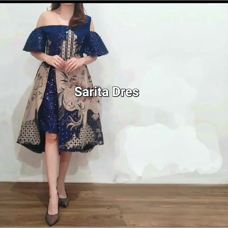 Jual GAUN DRES BATIK MODERN - DRES BATIK PESTA TERBARU - GAUN SARITY ...