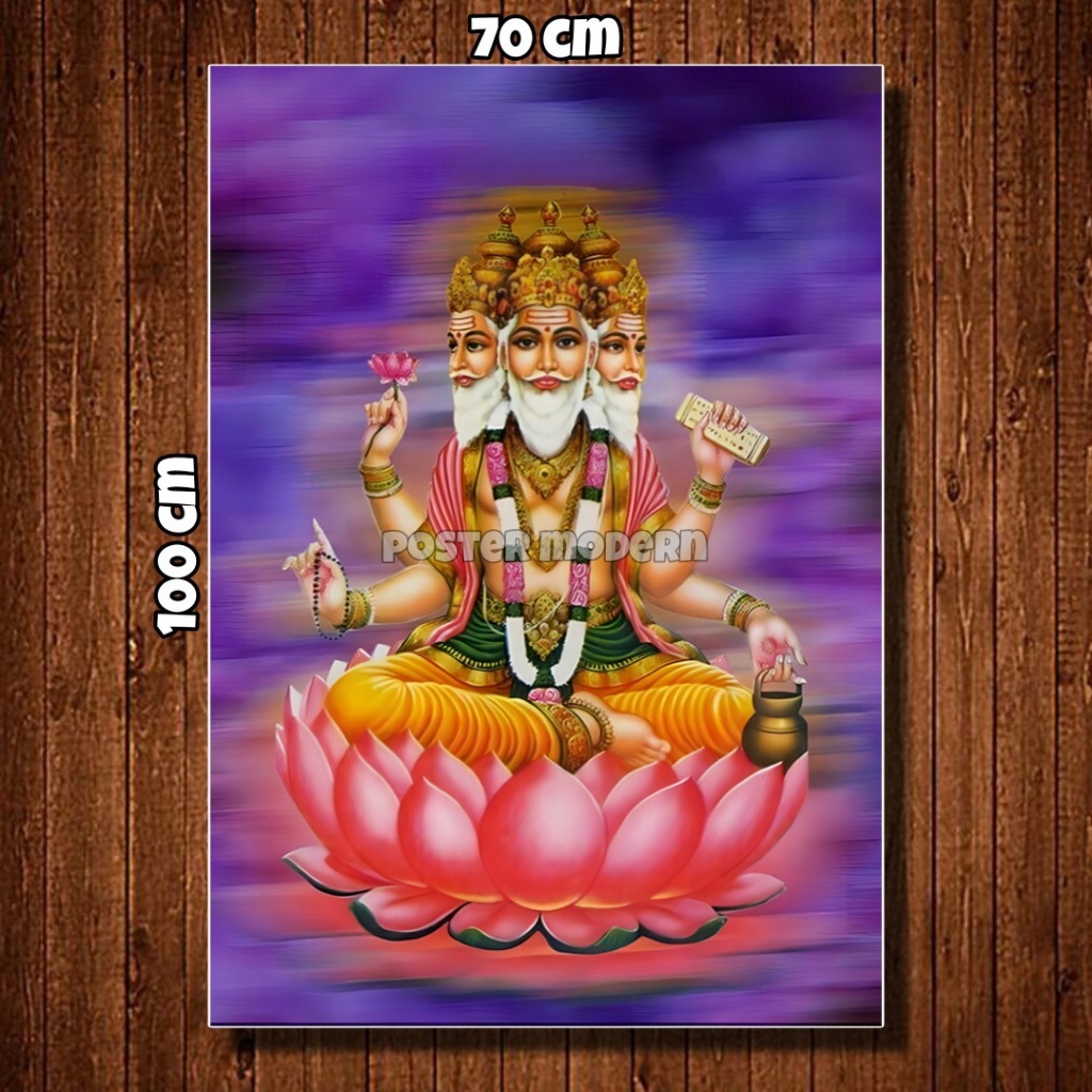 Jual LUKISAN CETAK POSTER DEWA BRAHMA UKURAN JUMBO #17 / POSTER DEWA ...
