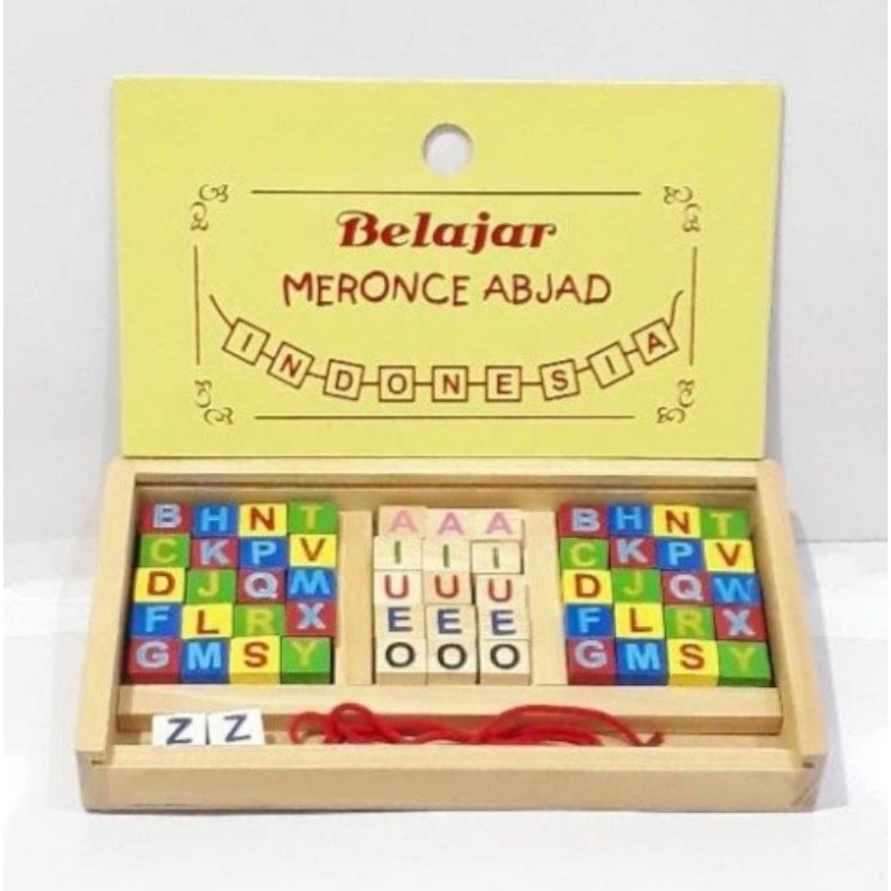 Jual Mainan Edukasi Kayu Meronce Abjad Double Edukatif Anak Kubus Abjad ...