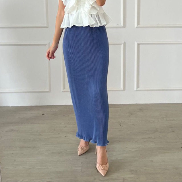 Jual Wavy Pleats Skirt / Rok Plisket wavy / Rok Plisket Lidi / Rok Wavy / Rok Span Wavy ...