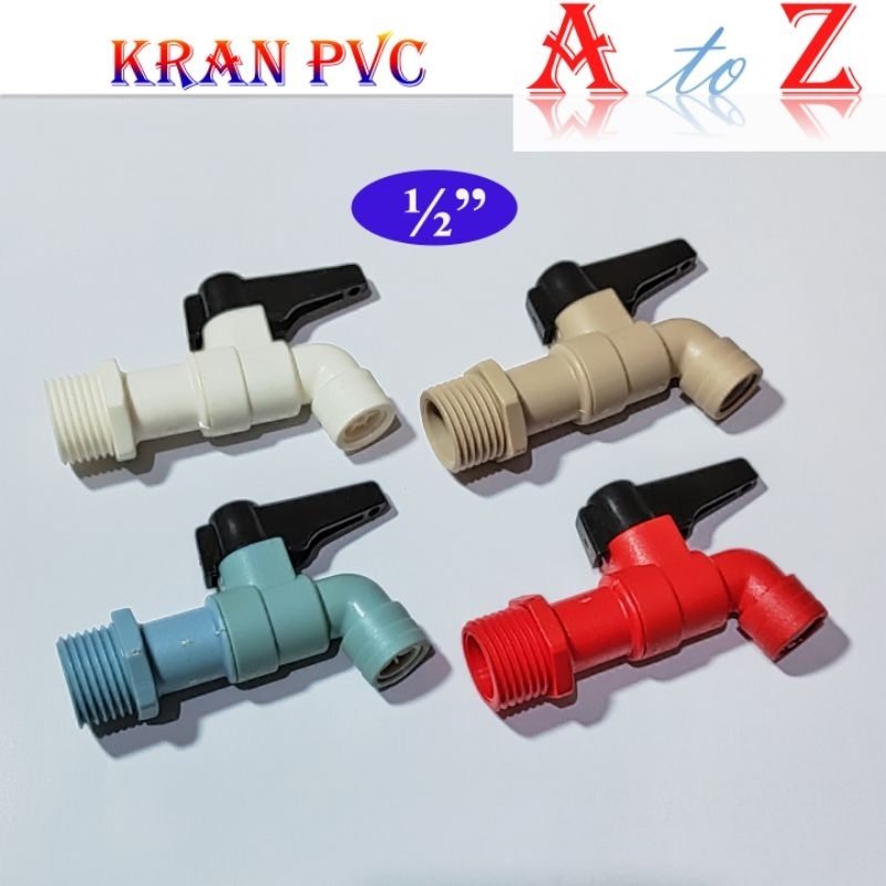 Jual kran air pvc engkol 1/2" /keran tembok 0,5 in/kran plastik 1/2 ...