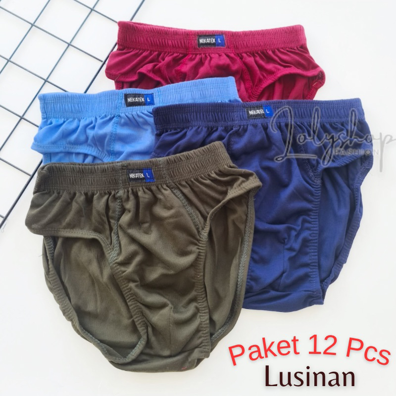 Jual 12 PCS Celana Dalam Pria lusinan / Sempak laki-laki Remaja dewasa (M,L,XL,3L,4L,5L ...