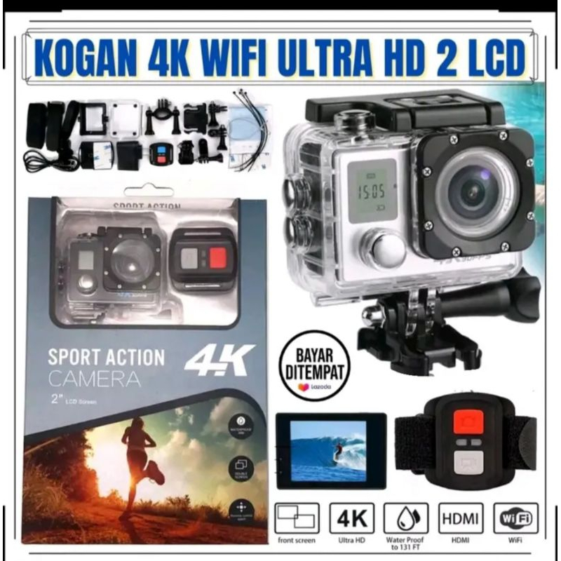 Jual Action Camera Kogan Wifi LCD Sportcam 4K Ultra Full HD 2 LCD ...