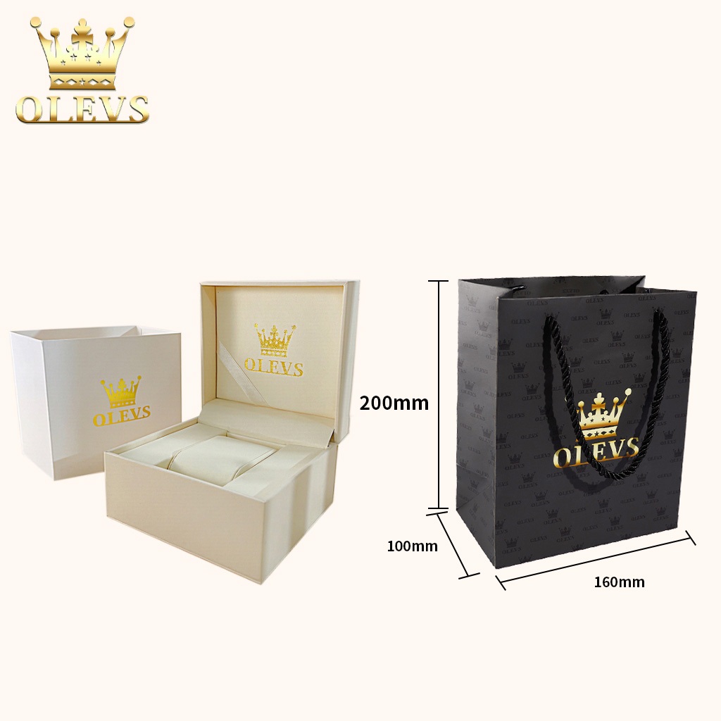 Jual OLEVS Jam Tangan Original Kulit Boxes Fashion Kotak Berkualitas ...