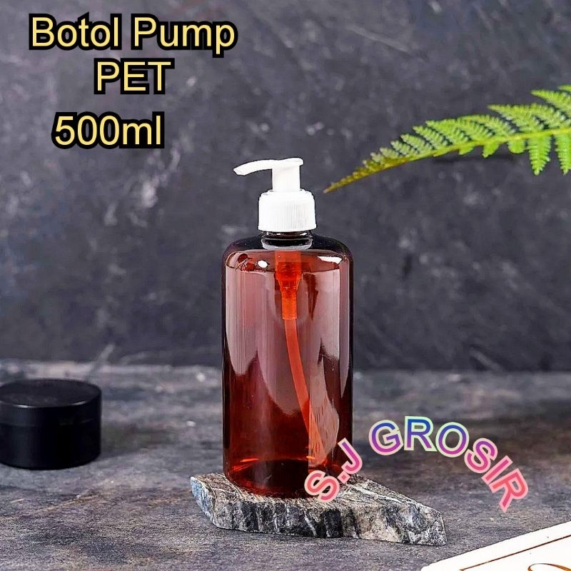 Jual Botol Pump 500ml pet bening anti banting/tempat sabun cair | Shopee Indonesia