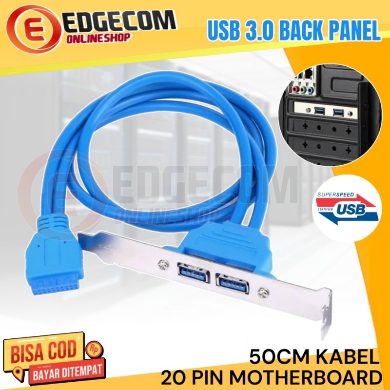 Jual USB 3.0 Rear Panel PC Expansion Bracket to 20 Pin Header Cable 2 ...